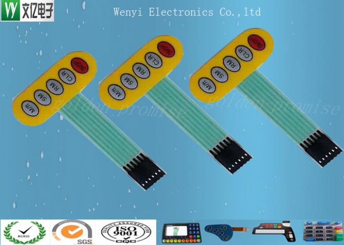 Embossing Polydome Switch With Led Display Band , Tactile Membrane Push ...