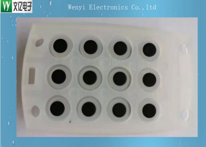 Conductive Carbon Pill Printed 45 Degree Silicone Rubber Keypad 12 Keys