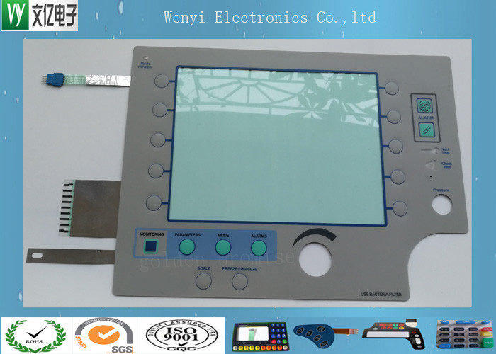 Silver ESD Layer 8 mm Embossing Key Membrane Switch With Multilayer